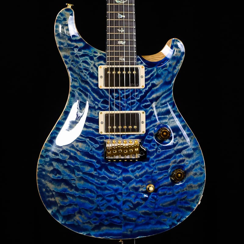 PRS Wood Library Custom 24 Quilt Faded Blue Jean - Natural | Reverb