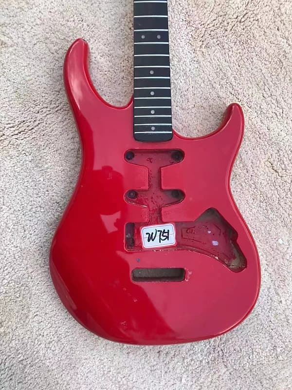 Glossy Red Strat Style Guitar Body with Maple Neck, Rosewood | Reverb