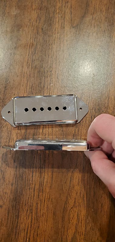Unbranded P90 Dogear Pickup Cover 2022 - Nickel | Reverb