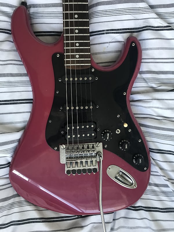 Kramer Striker 300 1982 Burgundy with black scratch plate | Reverb