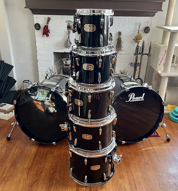 7 Piece Pearl Session Custom Maple Shell Pack 2009 - Black | Reverb
