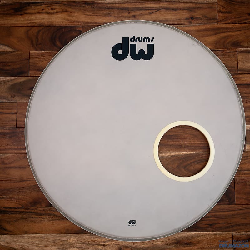 DW 24" COATED WHITE BASS DRUM LOGO HEAD / PRE-LOVED | Reverb