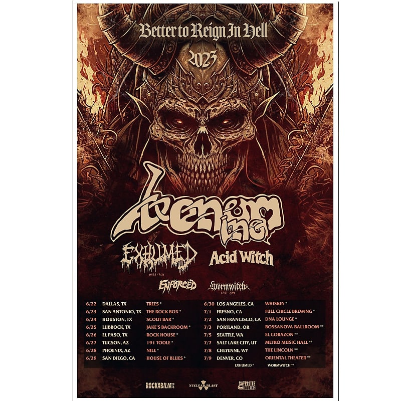 VENOM INC | EXHUMED | Acid Witch Tour 2023 Ltd Ed RARE | Reverb