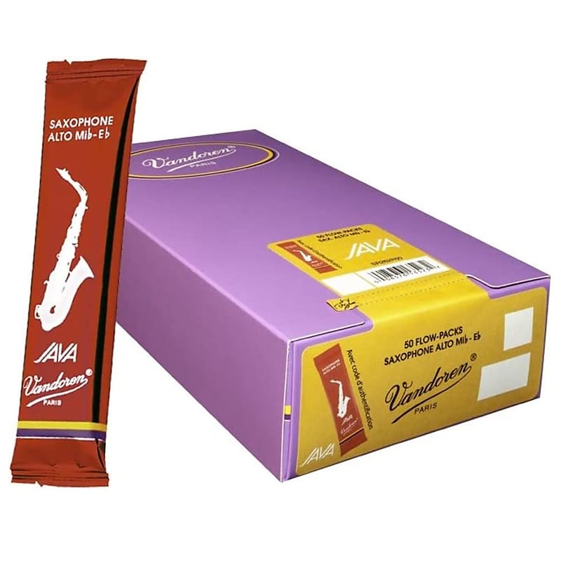 Vandoren Alto Sax Java Red Reeds Strength 2.5, Box of 50 | Reverb