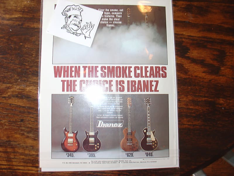 Ibanez Vintage Advertisement for Ibanez Guitar the lineup for | Reverb