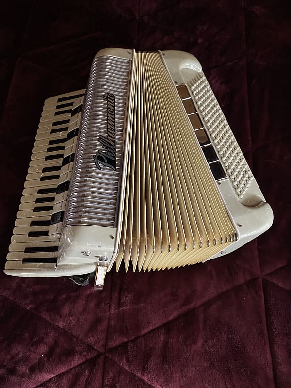 Gorgeous Philharmonic Accordion, pearl white color, 41/120 | Reverb