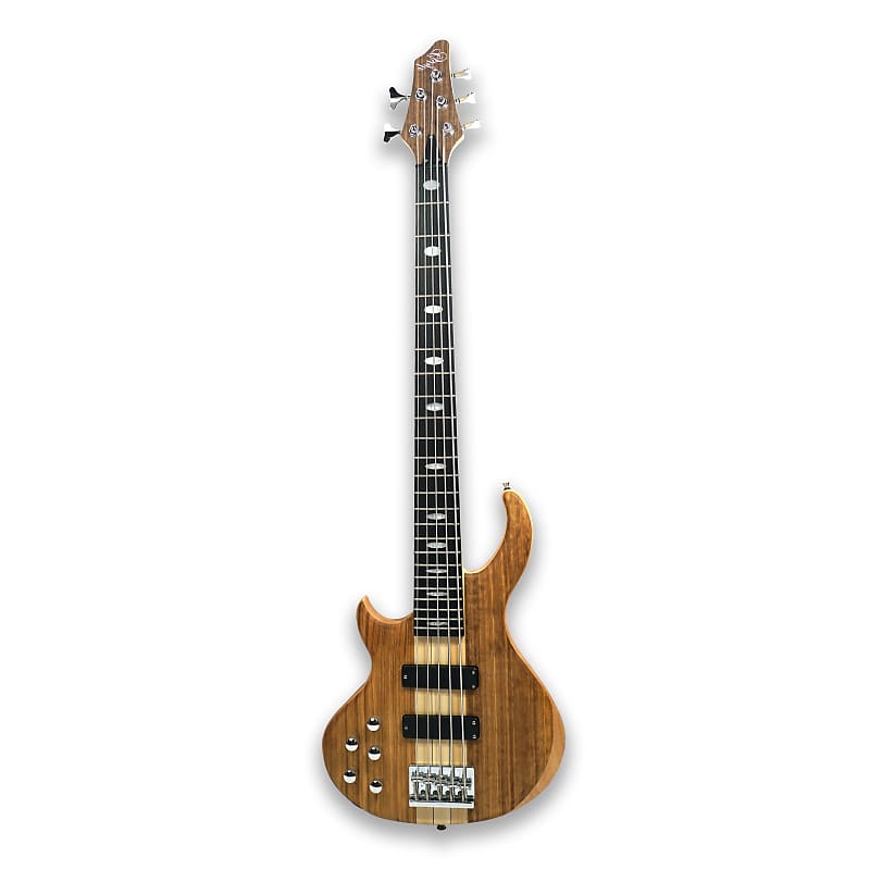 Left-handed 5 String Electric Bass Guitar Okoume body w/bag | Reverb