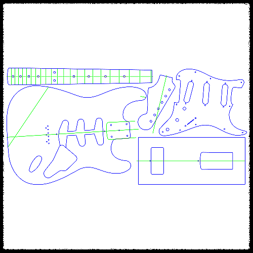 Stratocaster (Hardtail) Guitar Routing Templates - 1/4" MDF | Reverb