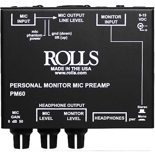 Rolls PM60 Personal Monitor Microphone Preamp | Reverb