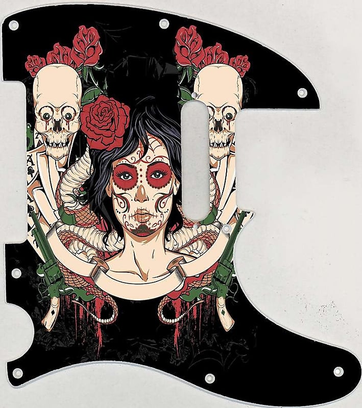 Graphical pickguard Fender Telecaster Tele Standard 8 Hole | Reverb