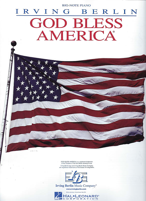 Irving Berlin God Bless America Big Note Piano Sheet Music | Reverb