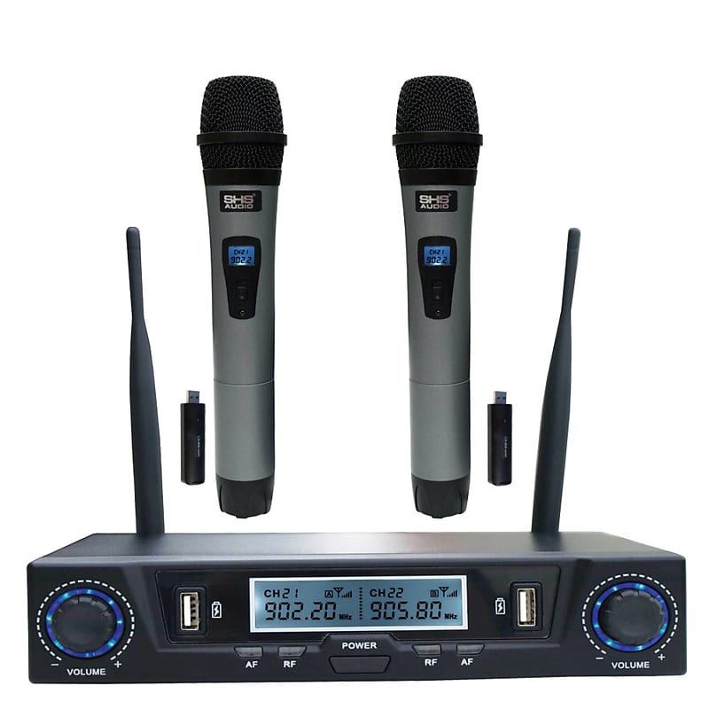 SHS dual hand held wireless microphone system rechargeable | Reverb UK