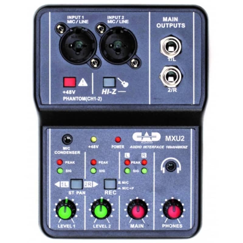 CAD Audio MXU2 2-Channel Mixer with Phantom Power | Reverb