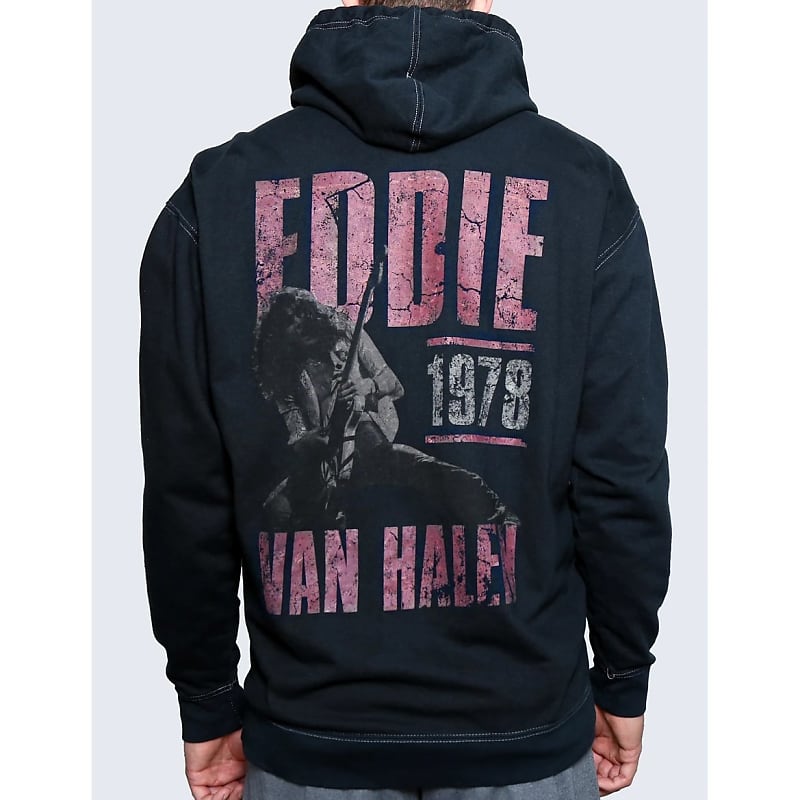 EVH Eddie Van Halen Vintage Wash Black Zip Up Hoodie - Medium | Reverb