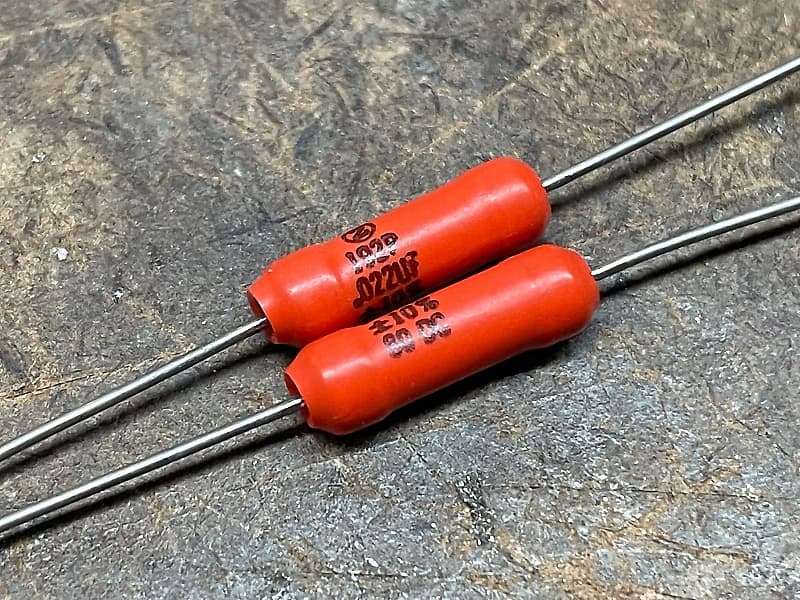 Pair (2x) Sprague NOS Tone Cap 0.022uF 22nF 192P Orange Drop | Reverb