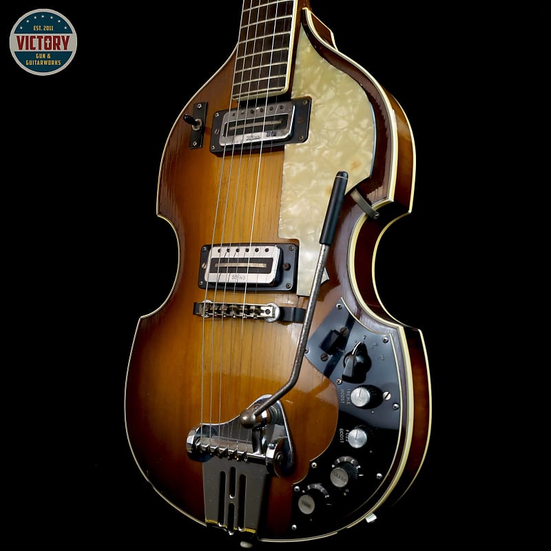 Rare Hofner 459 VTZ 1966 Tobacco Burst Six String w/ Factory | Reverb