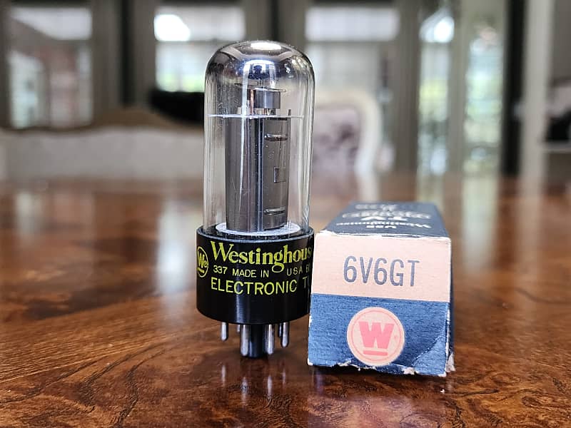1960 Westinghouse 6V6GT Black Plate Tube, NOS NIB (44.9mA) | Reverb