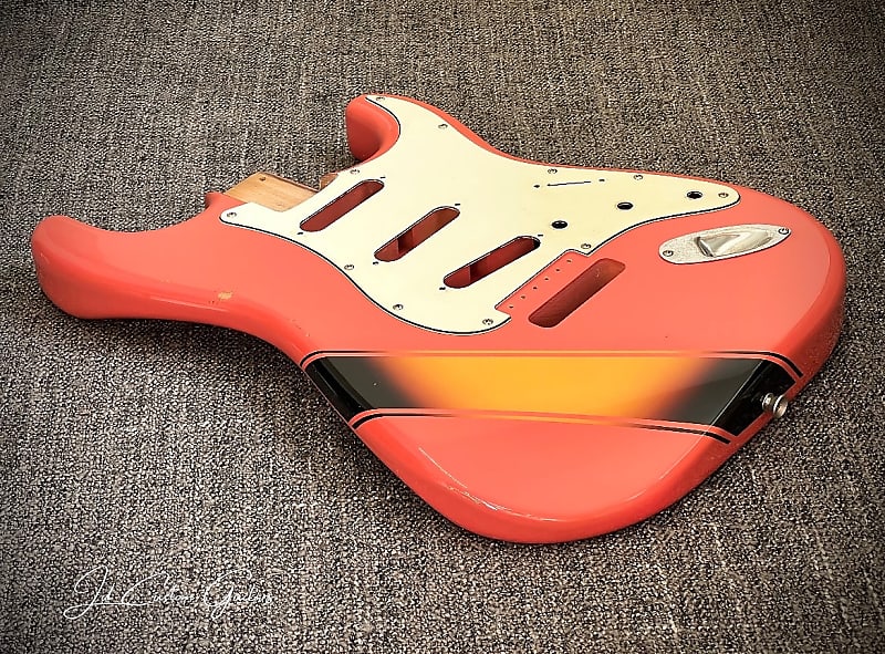 Stratocaster Style Fiesta Red Over 3 Tone Sunburst | Reverb UK