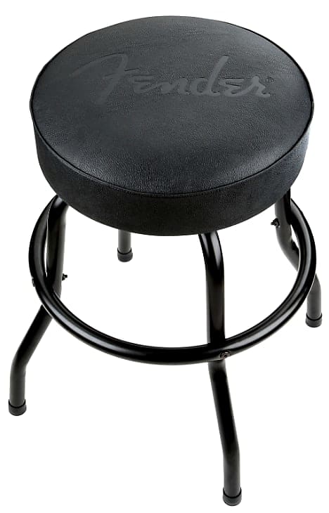 Fender Embossed Black Logo Barstool 24 Inch Swivel Bar Stool | Reverb