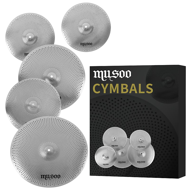 Musoo Low Volume Cymbal Pack 14/16/18/20”Quiet Mute Cymbals | Reverb