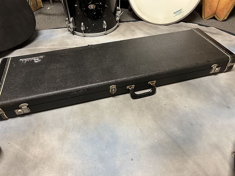 1960's Fender Precision Bass Hard Case Black w/Orange | Reverb