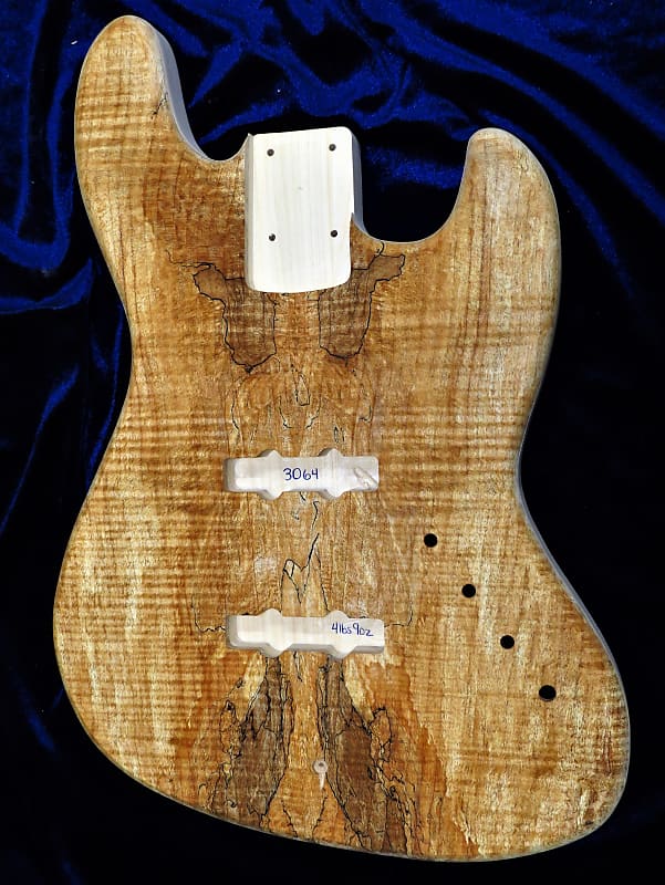 Flamed Spalted Maple Top/ Basswood Jazz J-BASS Style Body | Reverb