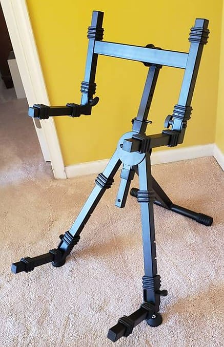 Quik Lok AMS-BS-625 Dual Guitar Amplifier Stand - Black | Reverb