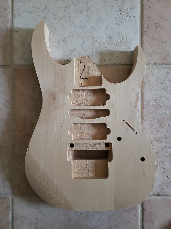 Unfinished 7 string strat style electric guitar body routed | Reverb