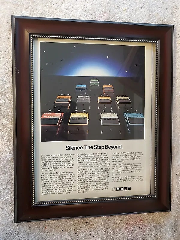1979 Boss Pedals Color Promotional Ad Framed All Boss Pedals | Reverb