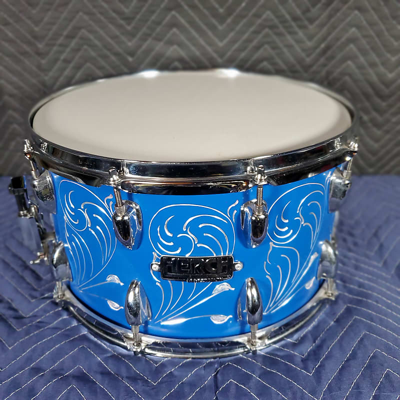 Herch Steel Snare Drum 14x8 engraved | Reverb