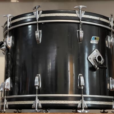 1970's Ludwig 24" Black Cortex 14x24 Classic Maple Bass Drum | Reverb