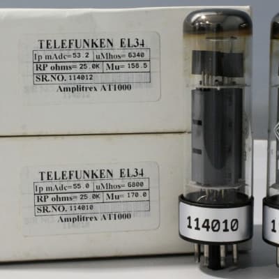 1MP EL34 6CA7 Telefunken Power Tubes "O" Getter Made in | Reverb