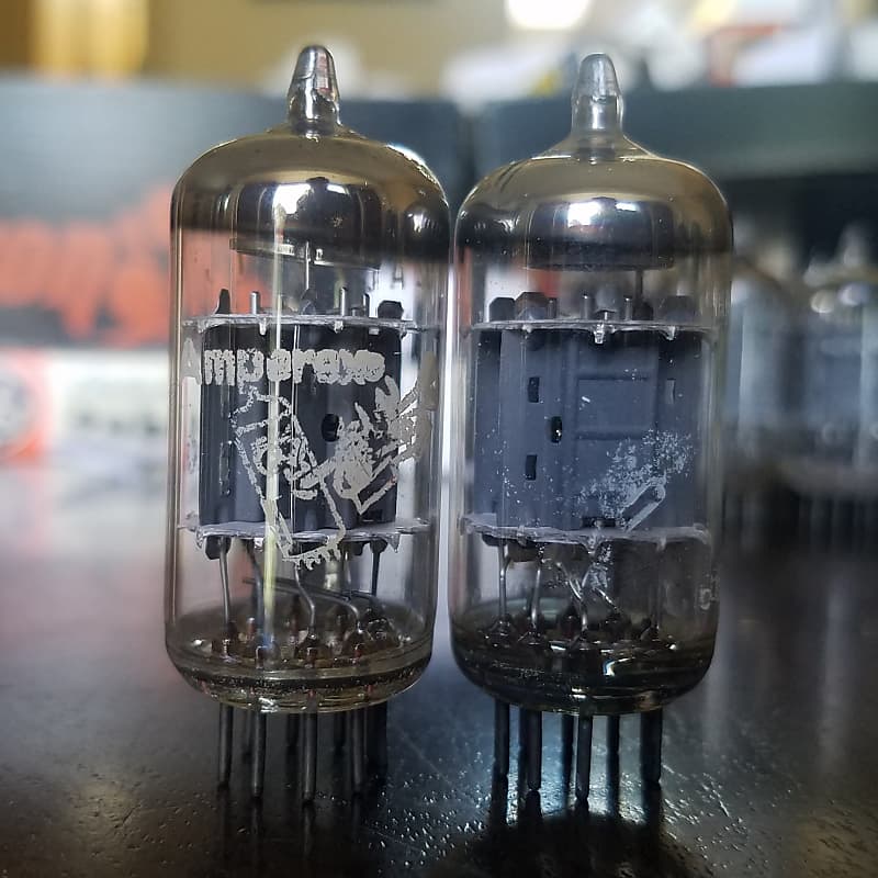 Amperex Matched Pair Of Bugle Boy 12AU7 ECC82 Tubes 1964 | Reverb