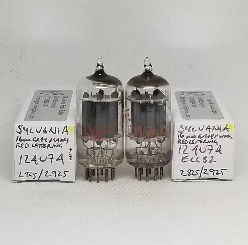 Sylvania 12AU7A Long Gray Plate Matched (3.4%) Pair NOS 12AU7 | Reverb