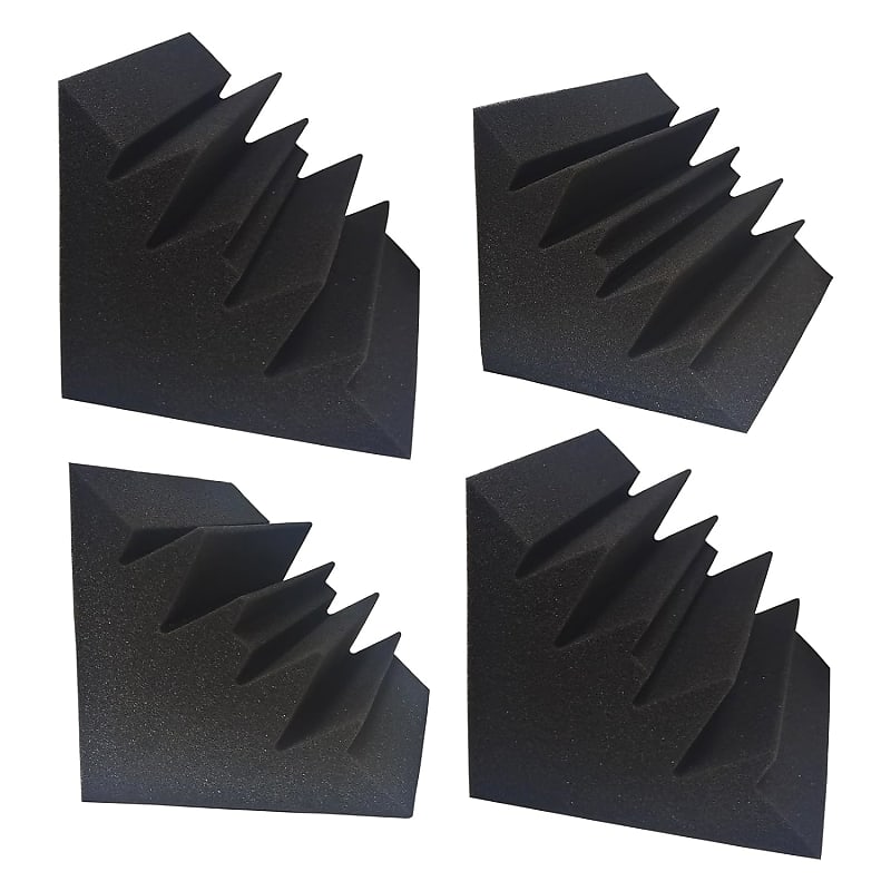 4 Pack Bass Traps Acoustic Foam Corner 7" X 7" X 12", Bass | Reverb