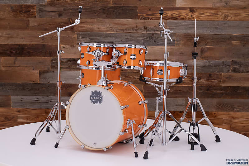 Mapex Mars Maple 5 Piece Fusion Drum Kit, Glossy Amber | Reverb