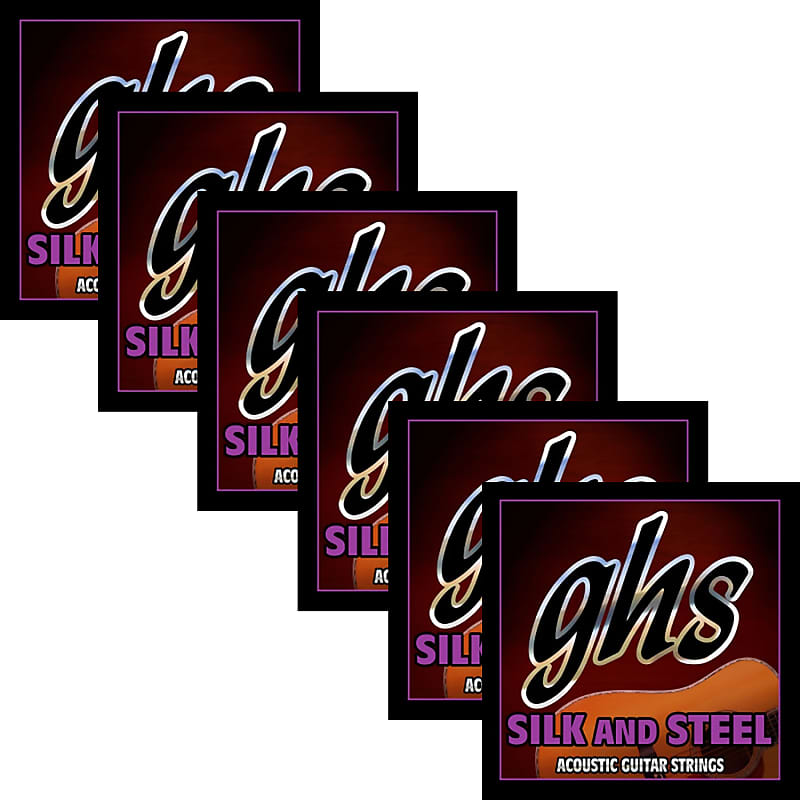6 Sets GHS Strings 345 Silk and Steel Light Acoustic Guitar | Reverb