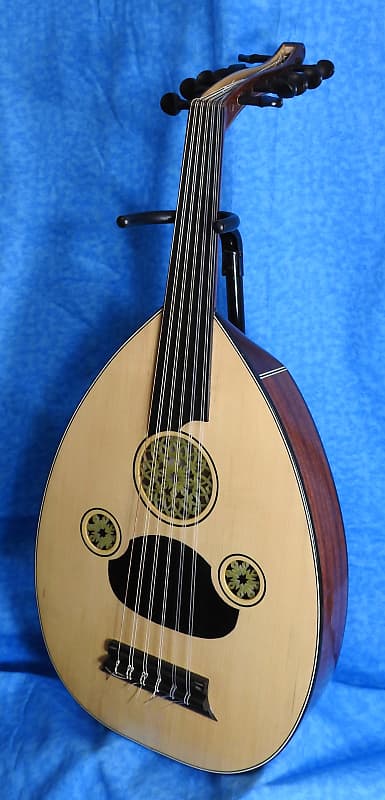 Saz Turkish Flat back Oud, model FL1D w/pickup w/soft case | Reverb