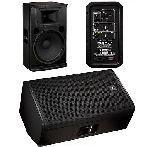 EV ELECTRO VOICE ELX112P 12" Active DJ PA Speakers w/Covers | Reverb