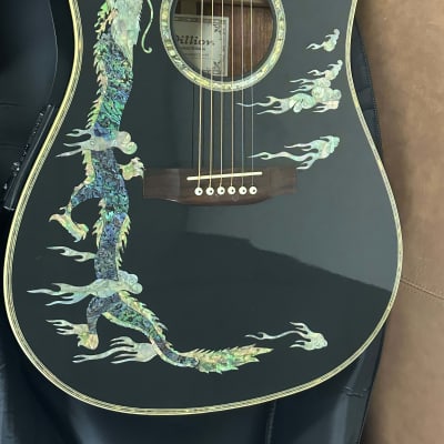 Dillon - Black Gloss - Dragon Inlay - AMAZING | Reverb