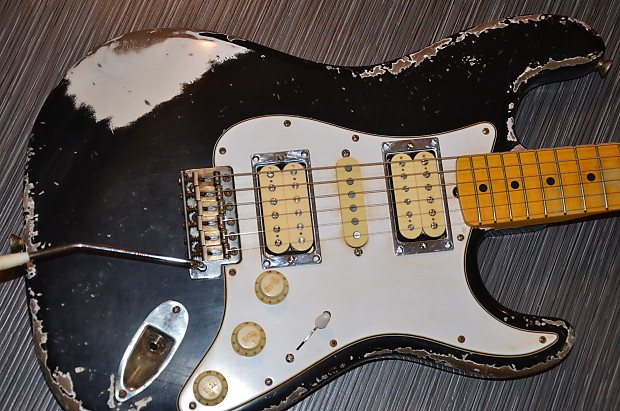 MJT Dave Murray Strat Style Iron Maiden Aged 2016 Black Aged | Reverb