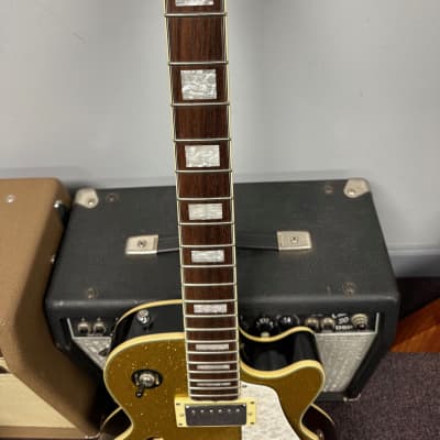 Waterstone Les Paul semi-hollow body set neck gold sparkle | Reverb