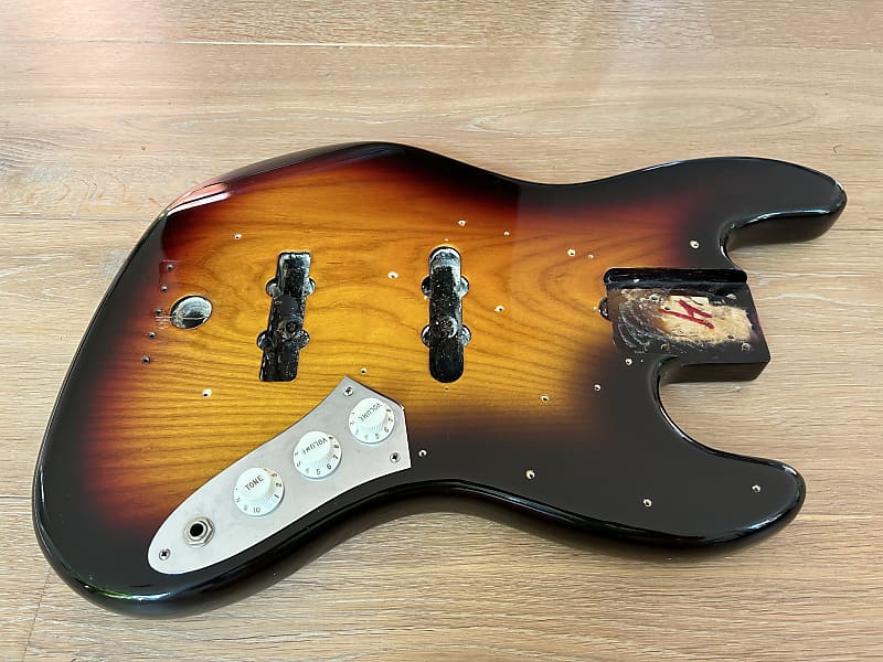Vintage 1982 Fender Jazz Bass Body Original Sunburst - | Reverb