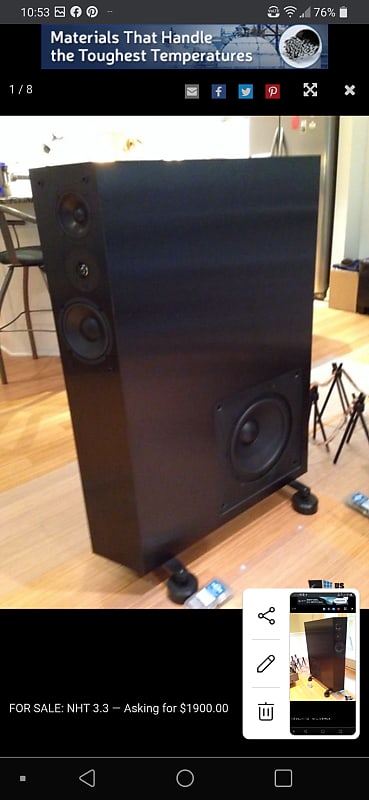 N.H.T. NHT 3.3 2000 Gloss Black | Reverb