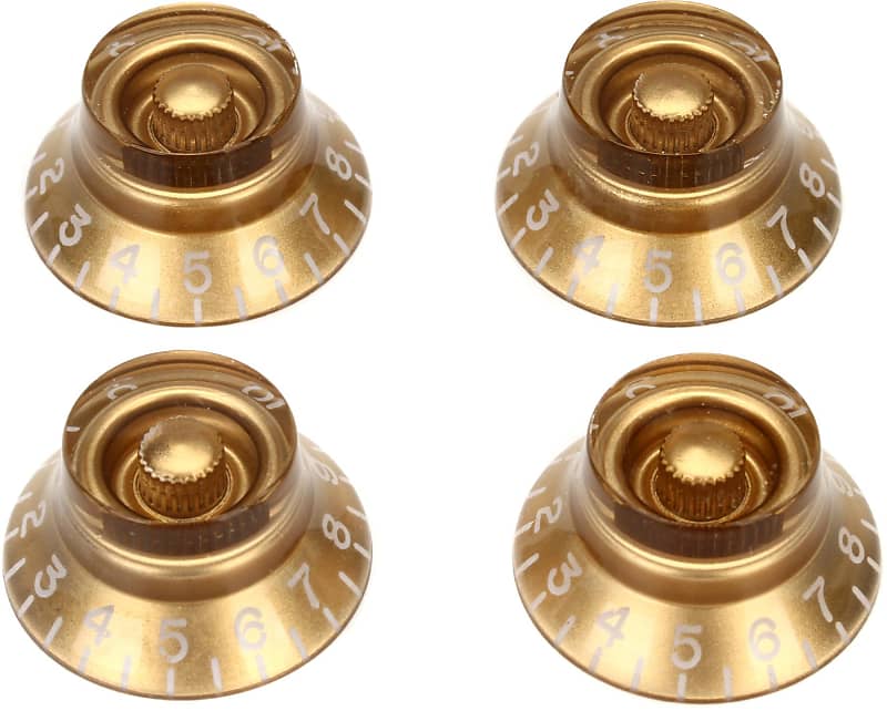 Gibson Accessories Top Hat Knobs 4-pack - Vintage Gold Bundle | Reverb
