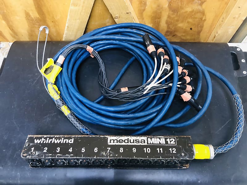Whirlwind Medusa Mini 12 Low Profile Audio Drop Snake 50' | Reverb