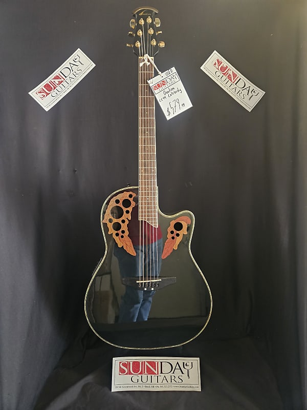 Ovation Celebrity CC44 2000s - Black with Oak Accents | Reverb