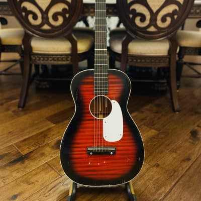 Stella Harmony H933 Fender Headstock Red Faux Tiger Stripe | Reverb