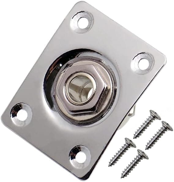 Square Metal 1/4 Output Jack Plate Input Jack Socket for | Reverb