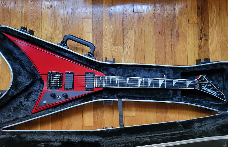 Jackson Rhoads Custom 1985 Red/Black Pin Stripes | Reverb